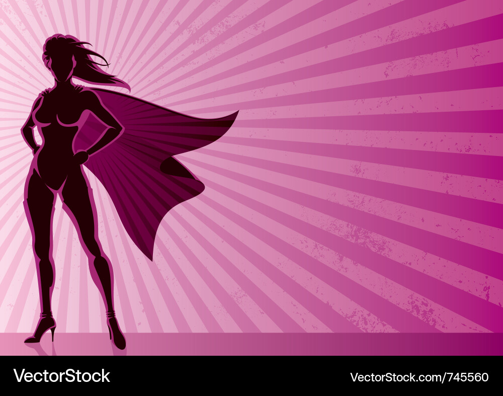 Superheldin Hintergrund Lizenzfreies Vektorbild