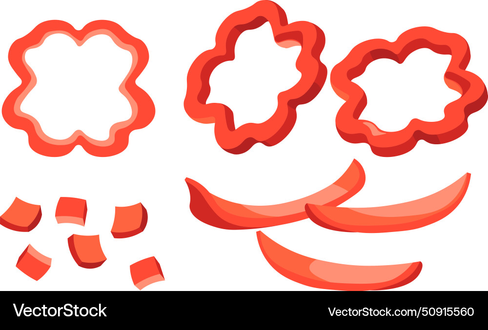 Sweet pepper vegetable paprika veggie slices Vector Image