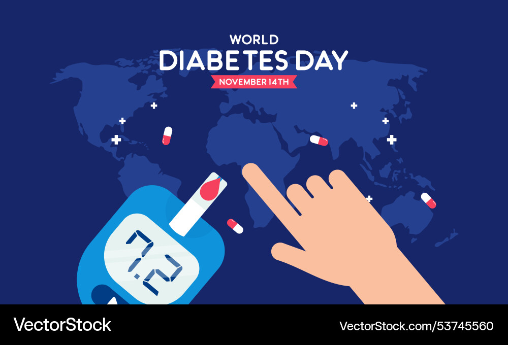 World diabetes day awareness template Royalty Free Vector
