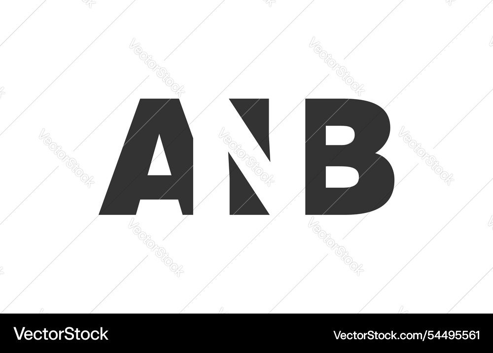 Anb logo design initial letter a n b bold font Vector Image