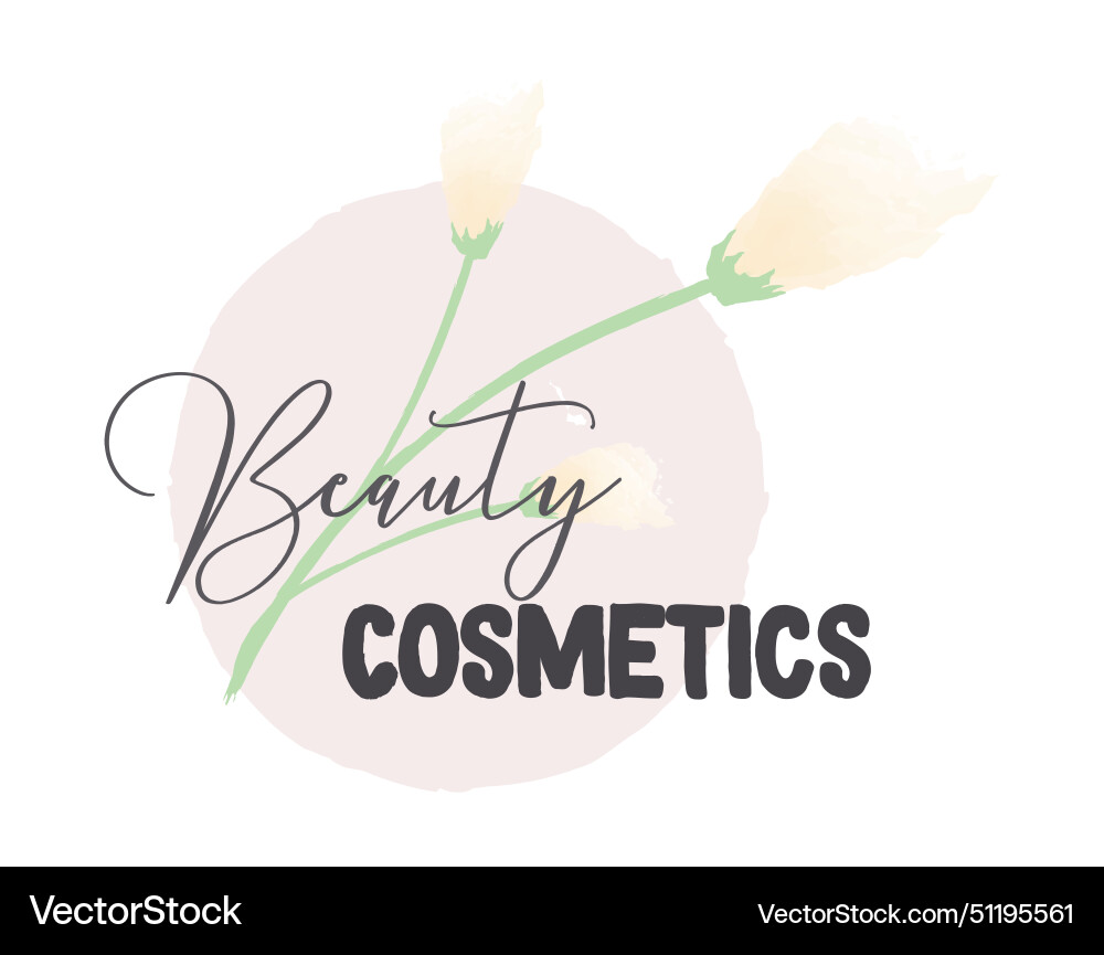 Beauty cosmetics sticker Royalty Free Vector Image