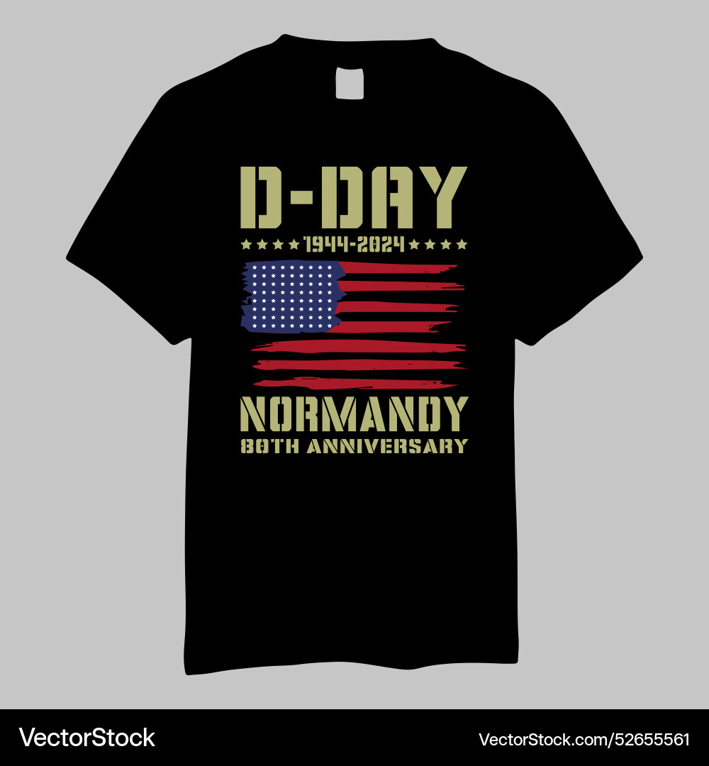 D day normandy t shirt design Royalty Free Vector Image