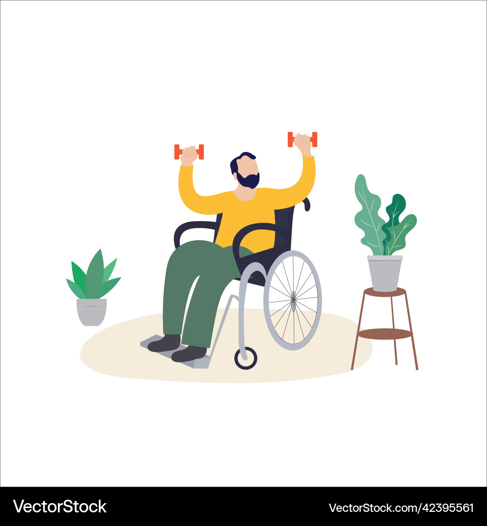 Disabled person exercising Royalty Free Vector Image