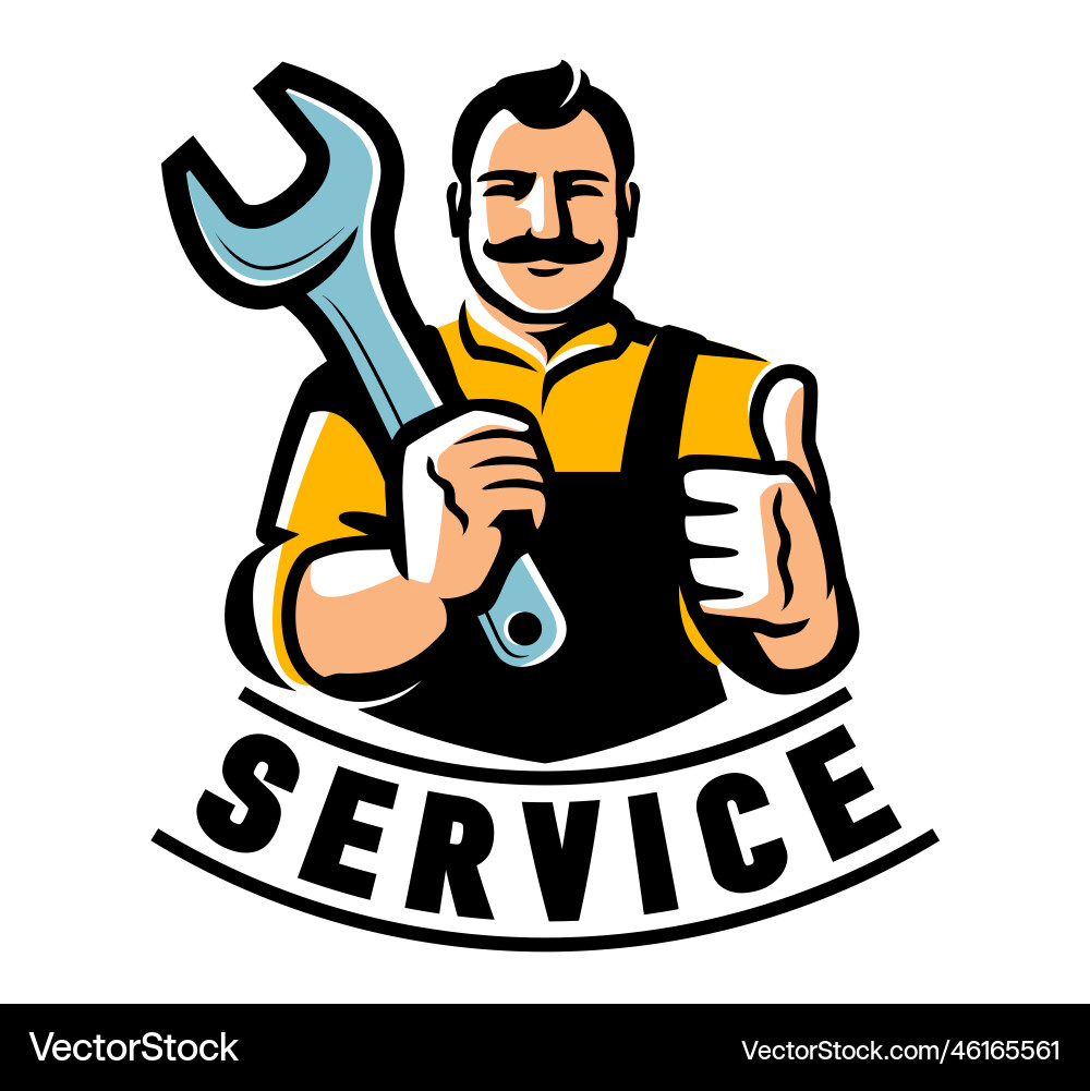Engineer with wrench worker technician mechanic Vector Image