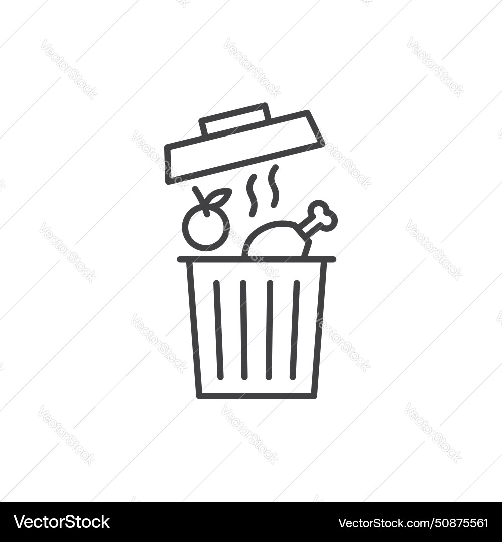 Food waste icon set trash symbol Royalty Free Vector Image