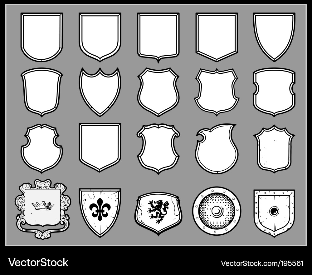 Heraldic shields template Royalty Free Vector Image