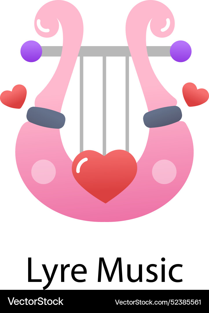 Lyre music Royalty Free Vector Image - VectorStock