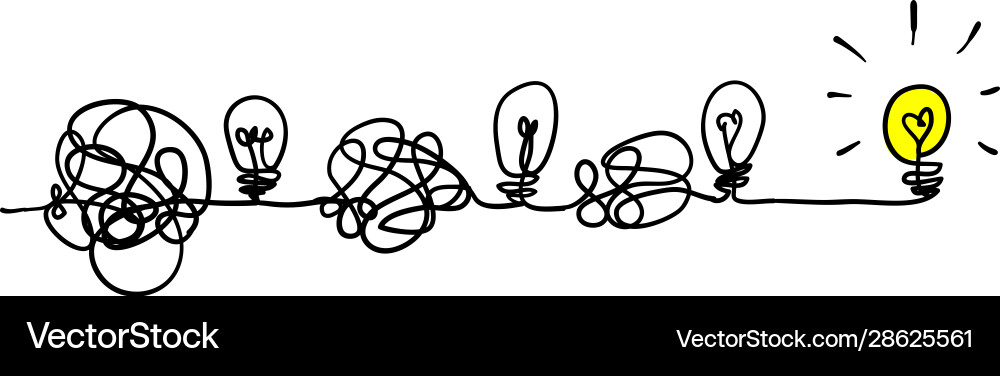 Simplifying complex confusion clarity or path Vector Image