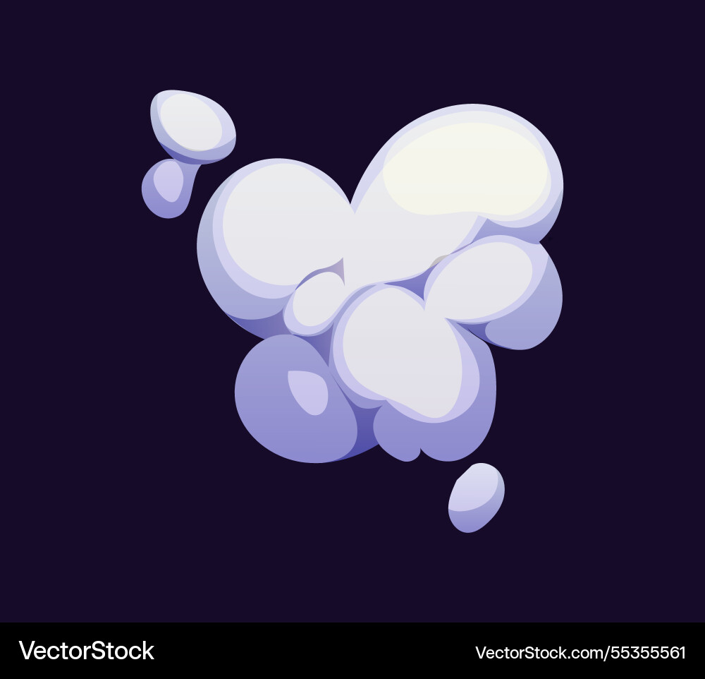 Smoke cloud cartoon puff effect comic fume blow Vector Image