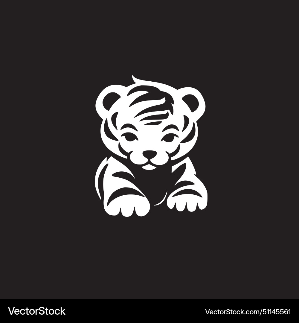 Tiger baby - minimalist and flat logo Royalty Free Vector