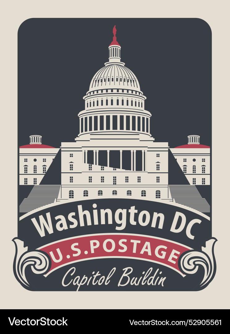 Usa capitol in washington dc Royalty Free Vector Image