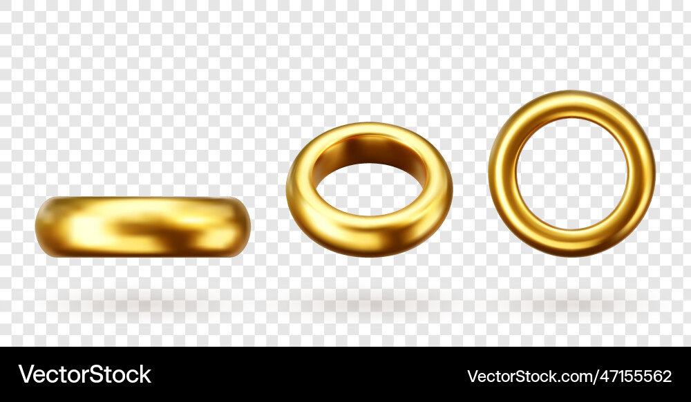 3d golden rings Royalty Free Vector Image - VectorStock