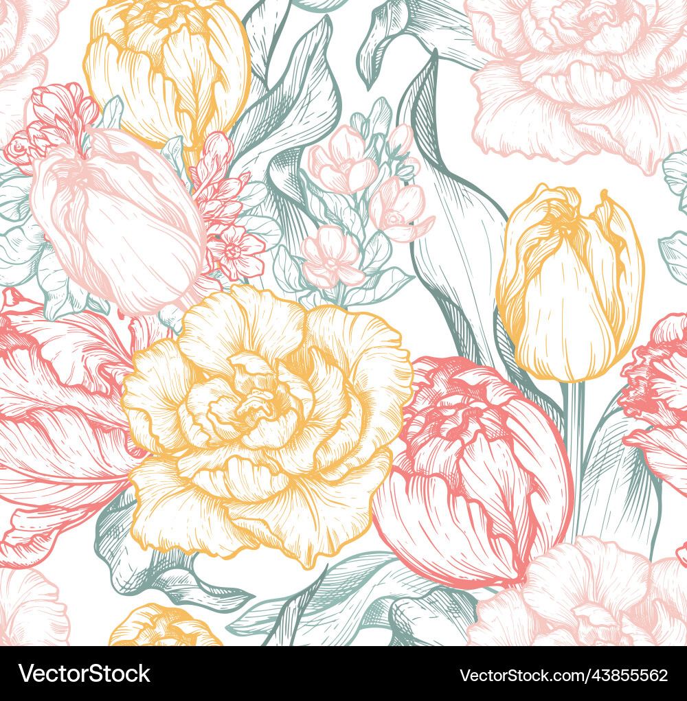 Beautiful hand drawn seamless patterns Royalty Free Vector