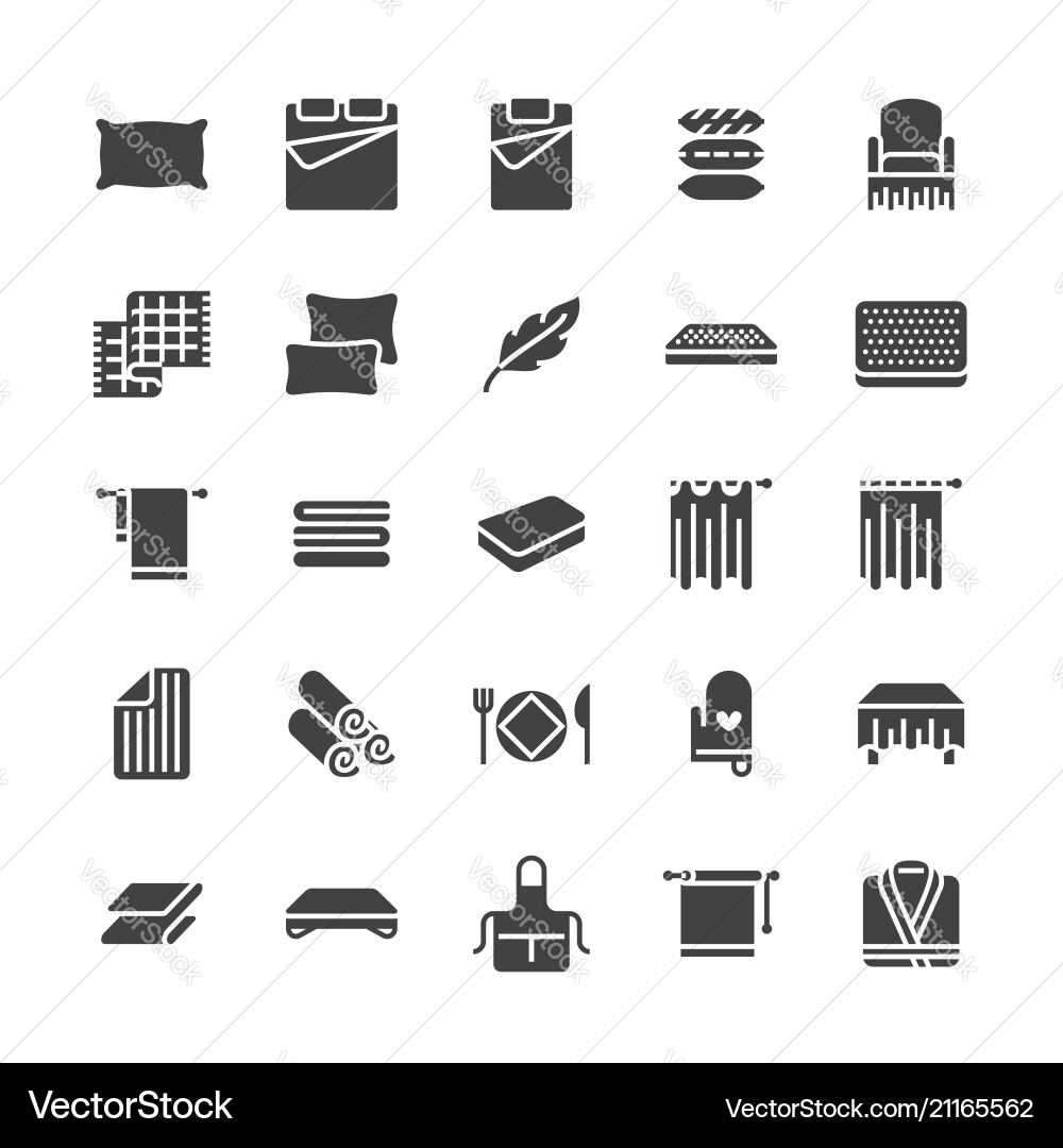 Bedding and Mattress Icons Royalty Free Vector Image