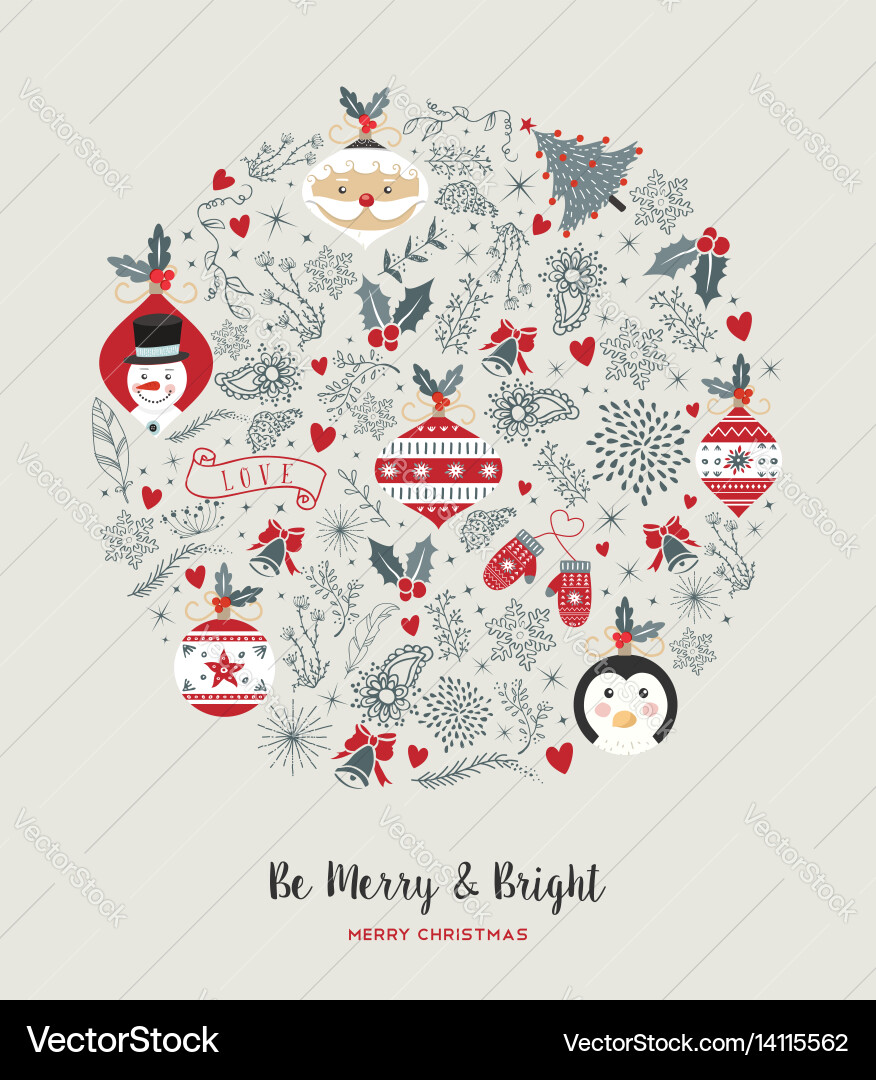Cute Winter Baubles - Christmas Ornaments Vector Image