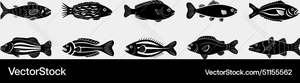 Fish silhouette Royalty Free Vector Image - VectorStock