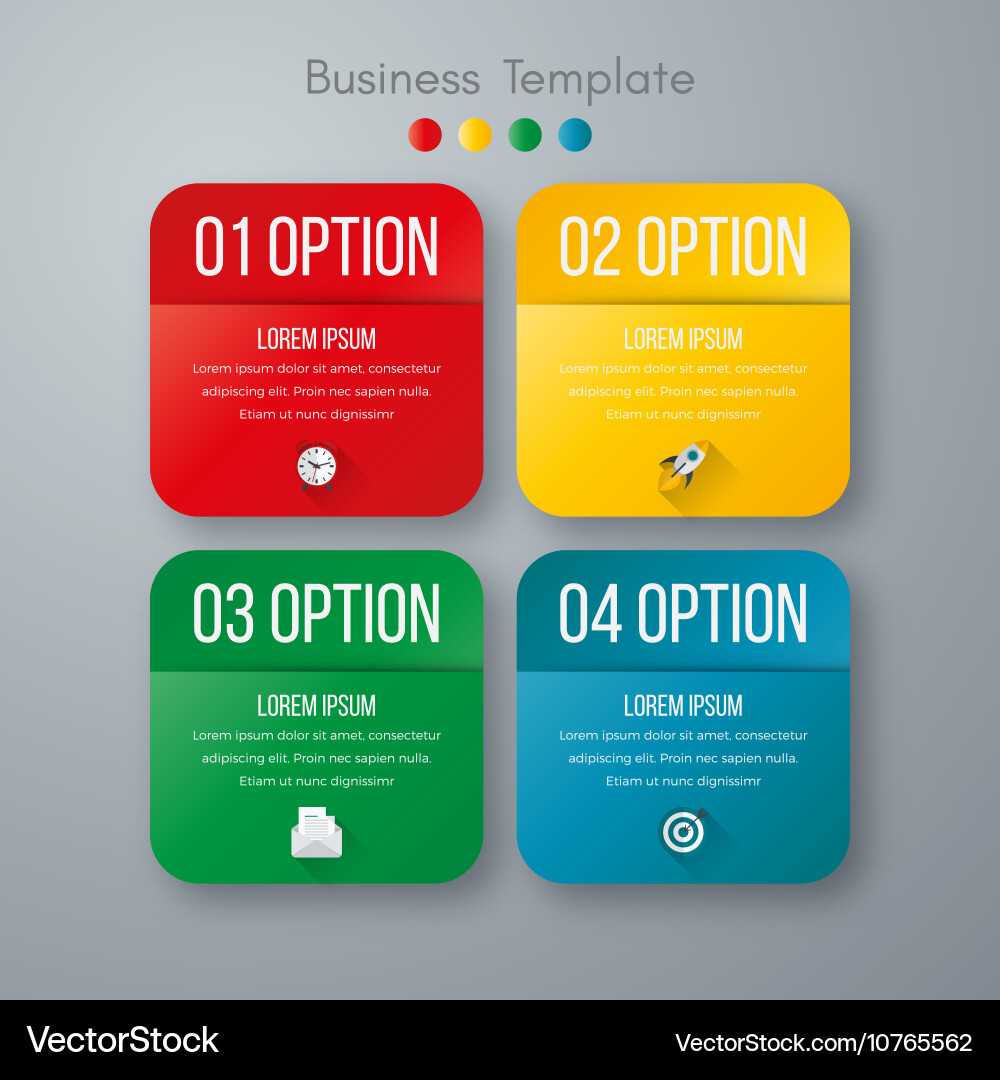 Four square infographics Royalty Free Vector Image