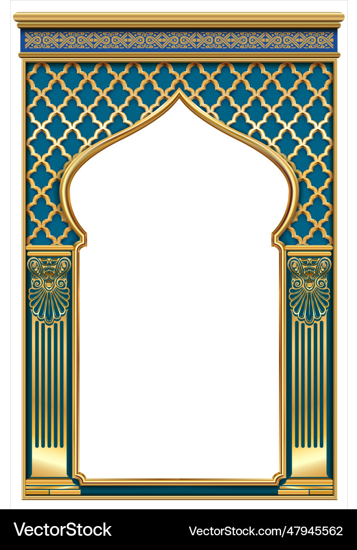 Grand Baroque Arch with Columns Royalty Free Vector Image