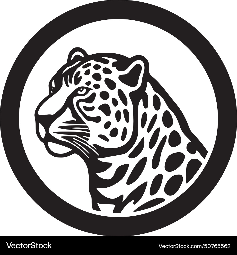 Leopard - black and white Royalty Free Vector Image