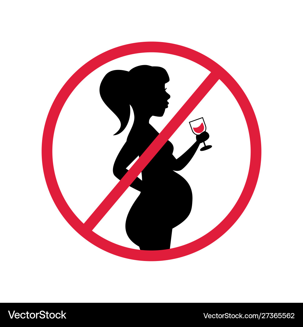 Pregnancy Alcohol Warning Banner Royalty Free Vector Image