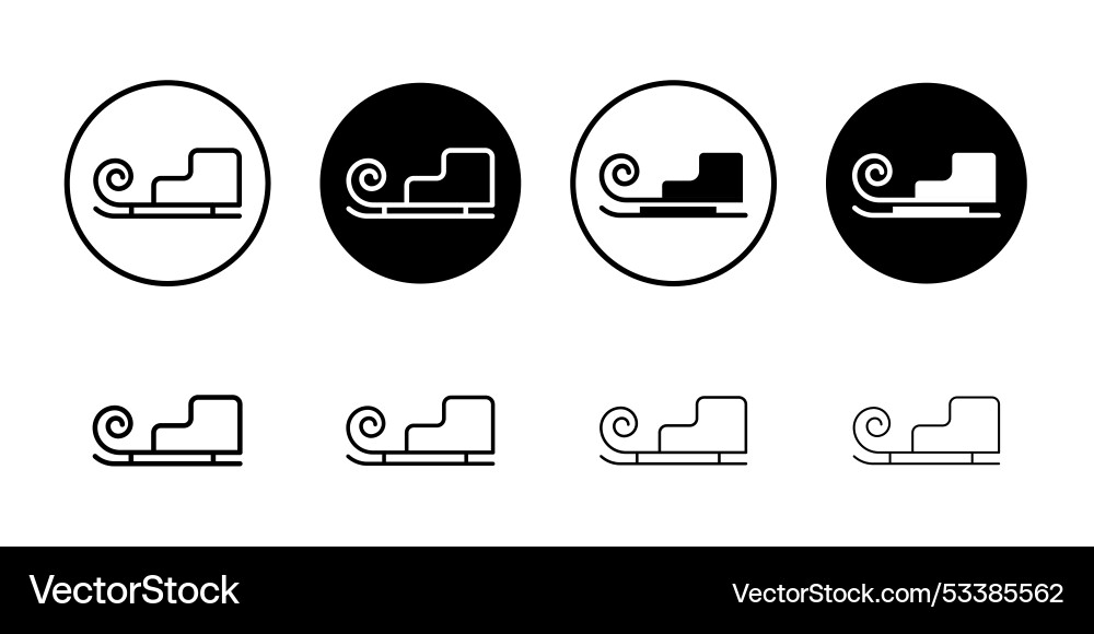 Sled icon logo set Royalty Free Vector Image - VectorStock