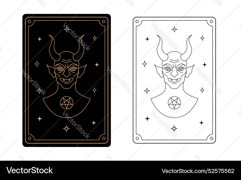 Tarot card devil the major arcana of a deck Vector Image
