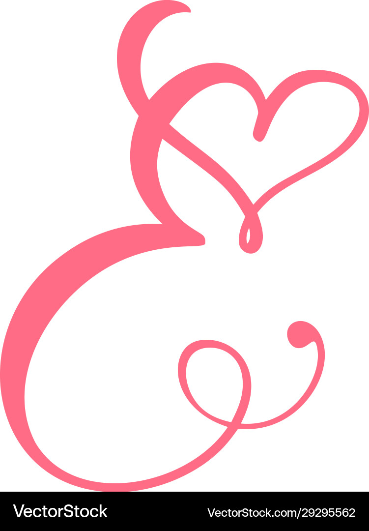 Vintage floral monogram letter e Royalty Free Vector Image