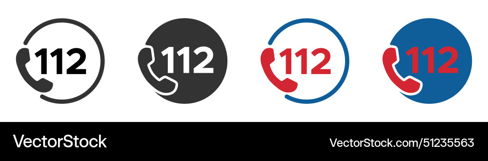 112 emergency call icons Royalty Free Vector Image