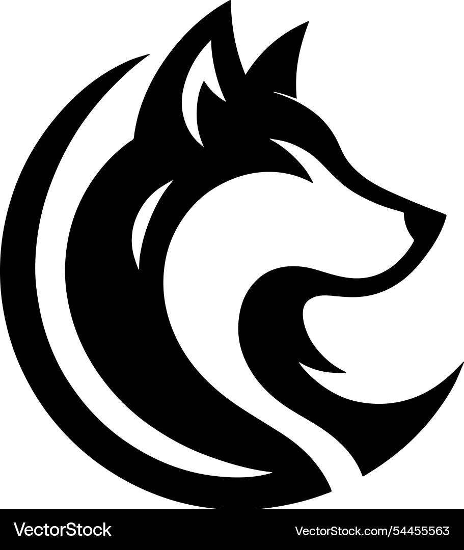 Abstract wolf head logo design Royalty Free Vector Image