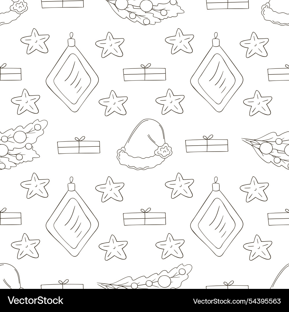 Christmas background coloring pattern in hand Vector Image