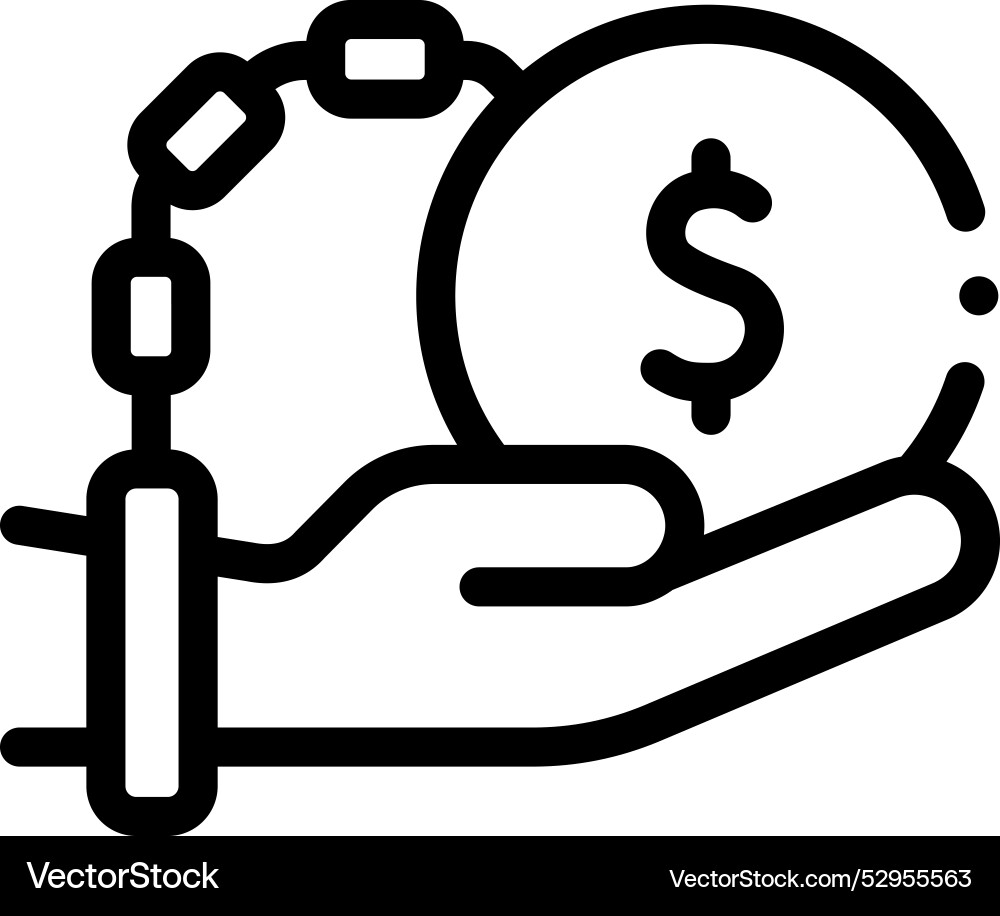 Debt icon thin linear style design isolated Vector Image