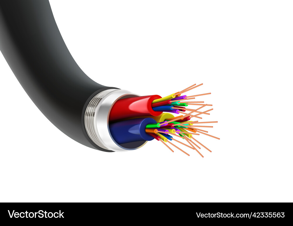 Macro image of a cable section Royalty Free Vector Image