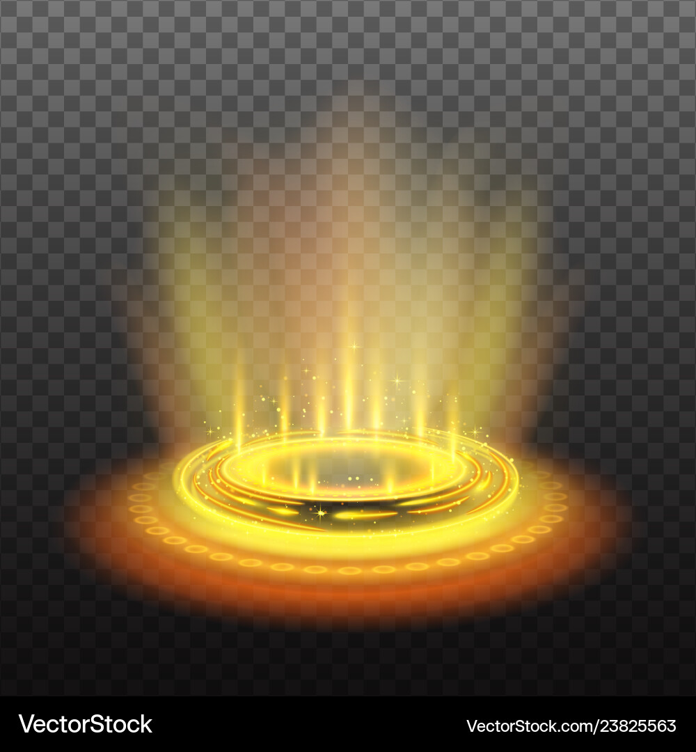 Realistic yellow magic portal Royalty Free Vector Image