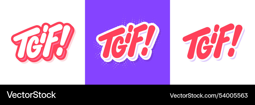 Tgif thank god its friday typography Royalty Free Vector