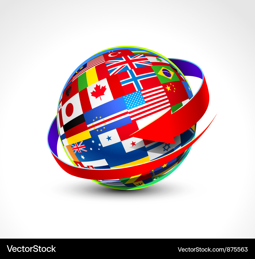 World flags sphere Royalty Free Vector Image - VectorStock
