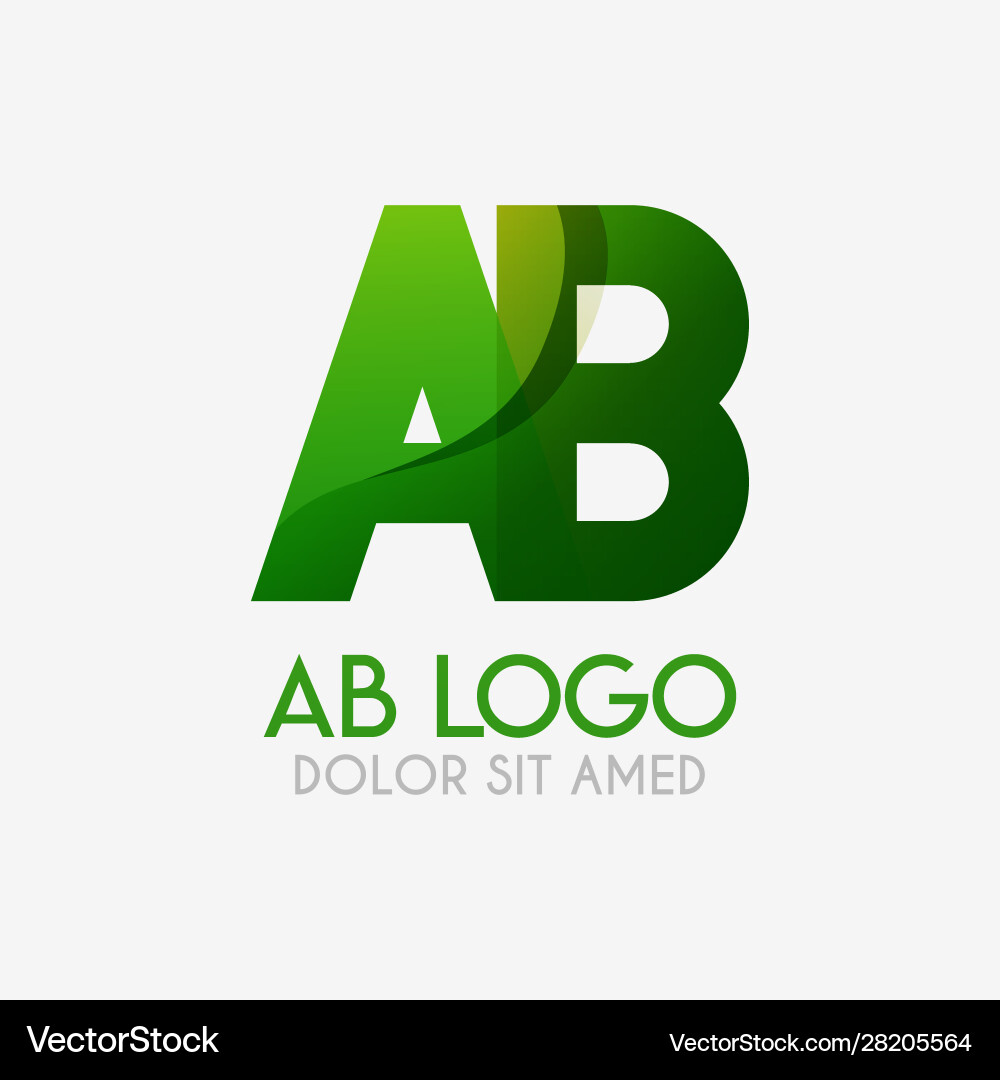 Ab logo with striking colors and gradations Vector Image