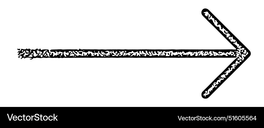 Black grunge style right arrow Royalty Free Vector Image