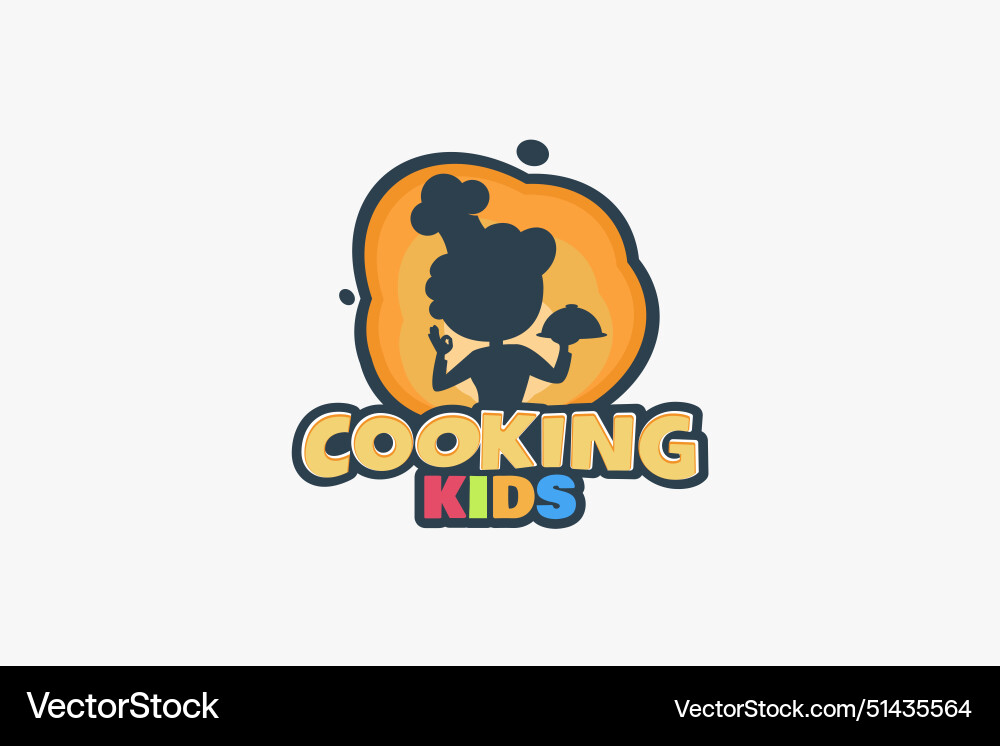 Cooking kids logo with a combination Royalty Free Vector