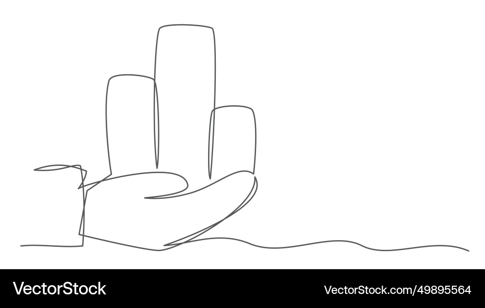 Diagram one line drawing isolated on white Vector Image