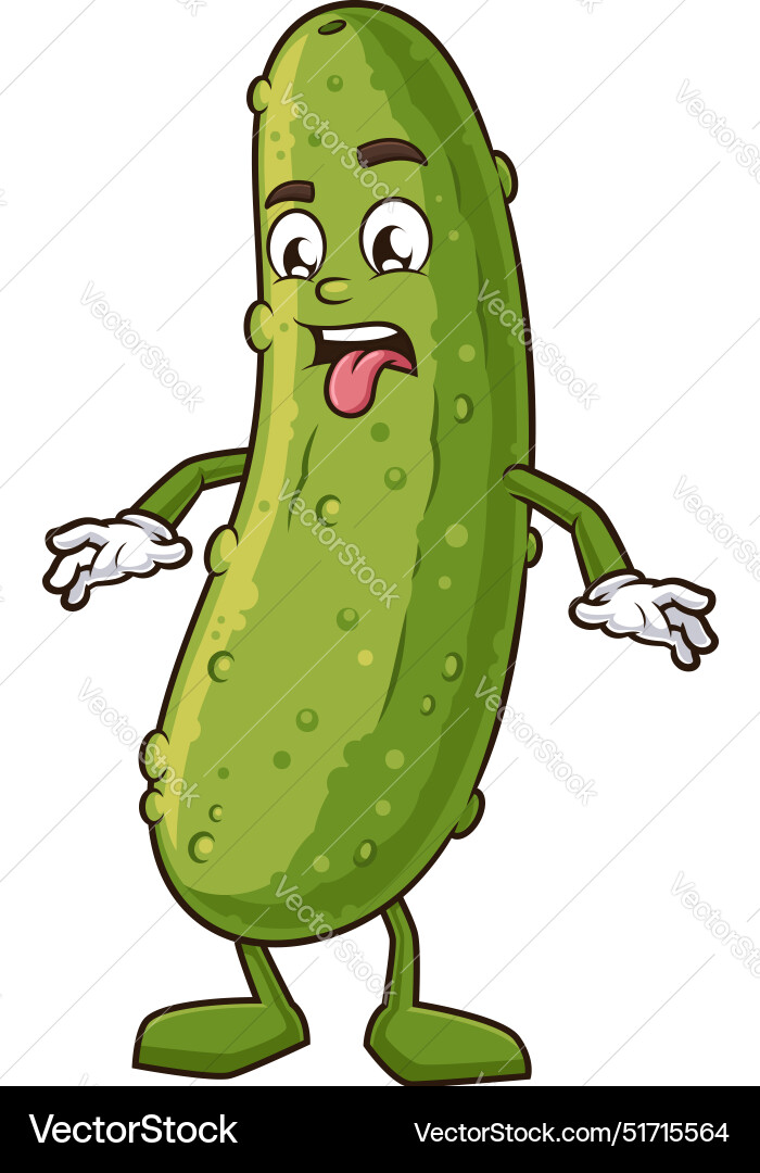 Disgusted pickle mascot character cartoon Vector Image