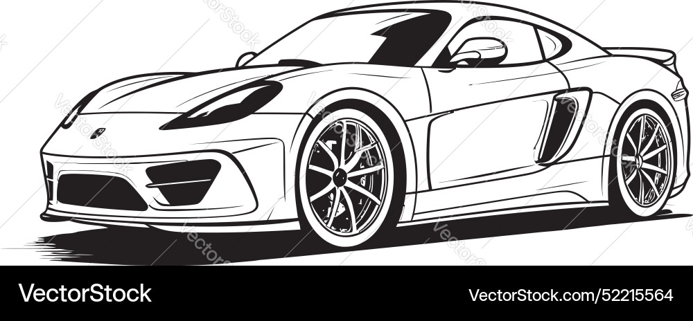 Dynamic racing concept sports car iconic emblem Vector Image
