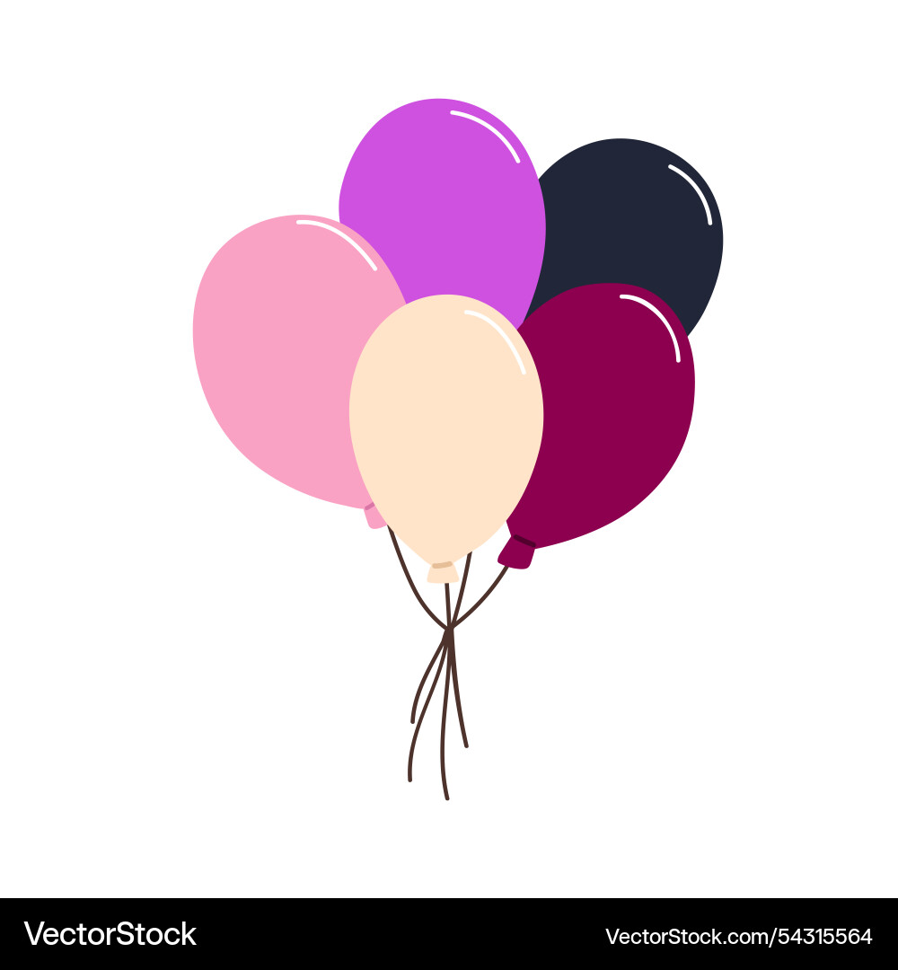 Festive balloons bunch holiday decor air Vector Image