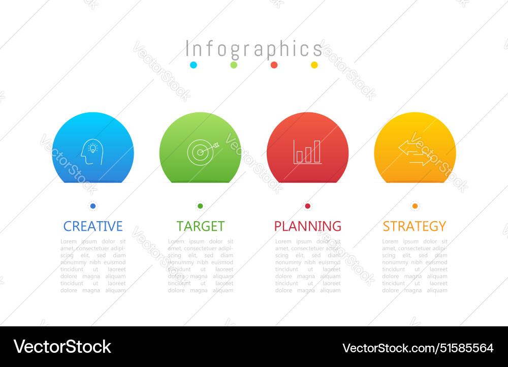 Infographic 4 options design elements Royalty Free Vector