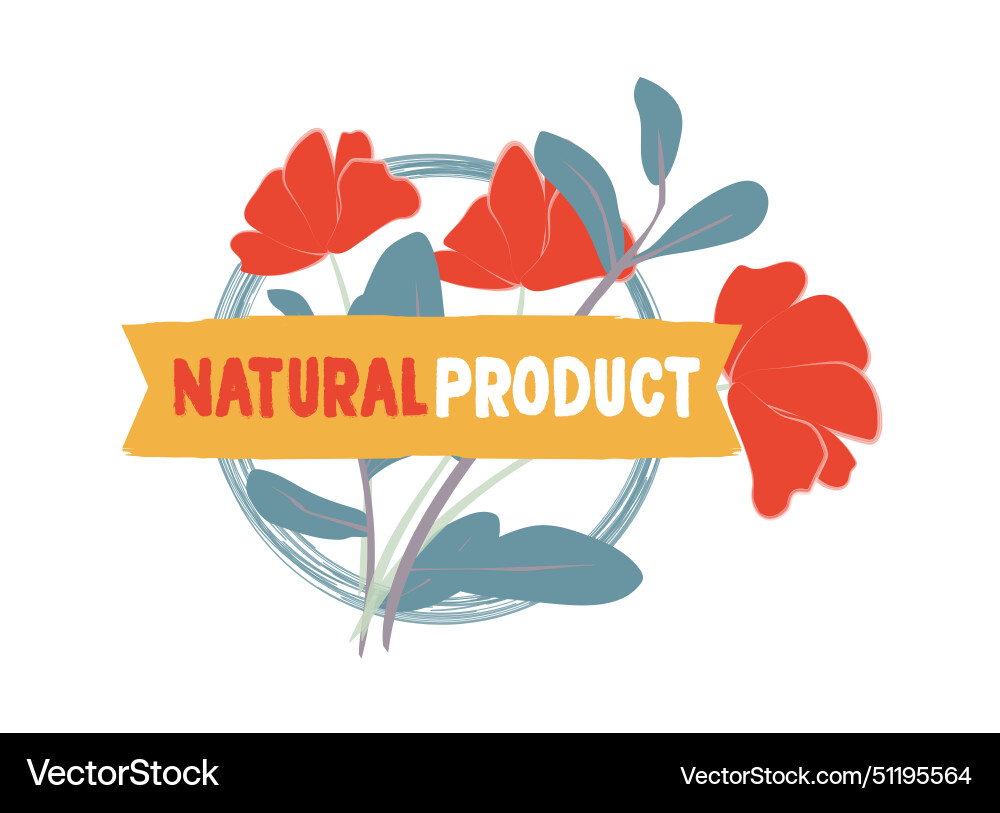 Natural product sticker Royalty Free Vector Image