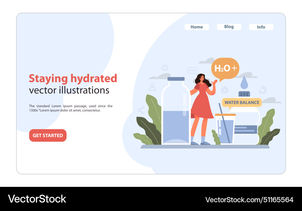 Staying hydrated theme a woman highlights Vector Image