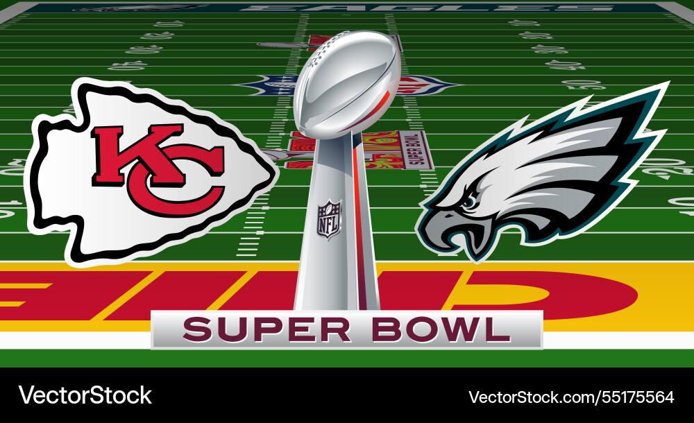 Super Bowl LIX Chiefs vs. Eagles Royalty Free Vector Image