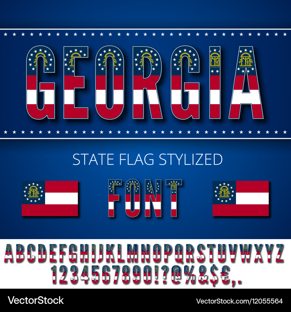 Usa state font Royalty Free Vector Image - VectorStock