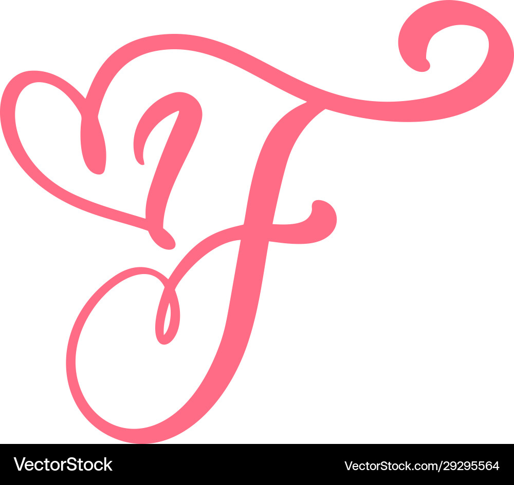Vintage floral monogram letter f Royalty Free Vector Image