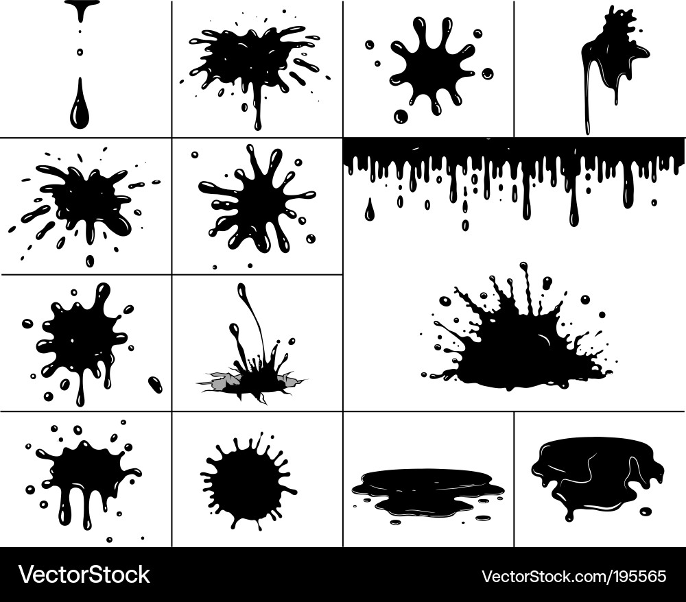 Black splashes Royalty Free Vector Image - VectorStock