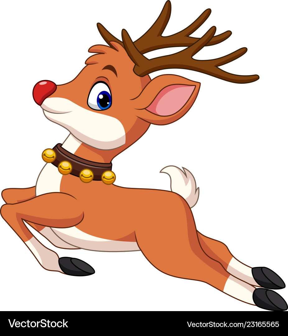 Cartoon baby deer jumping Royalty Free Vector Image